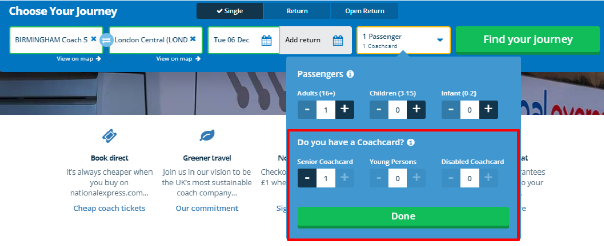 How do I use my Coachcard?