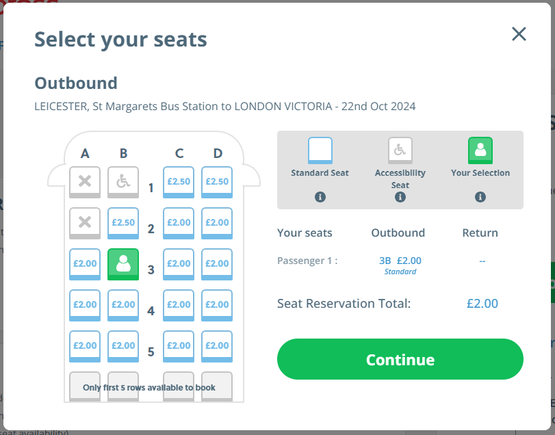 Can I book a specific seat on board?