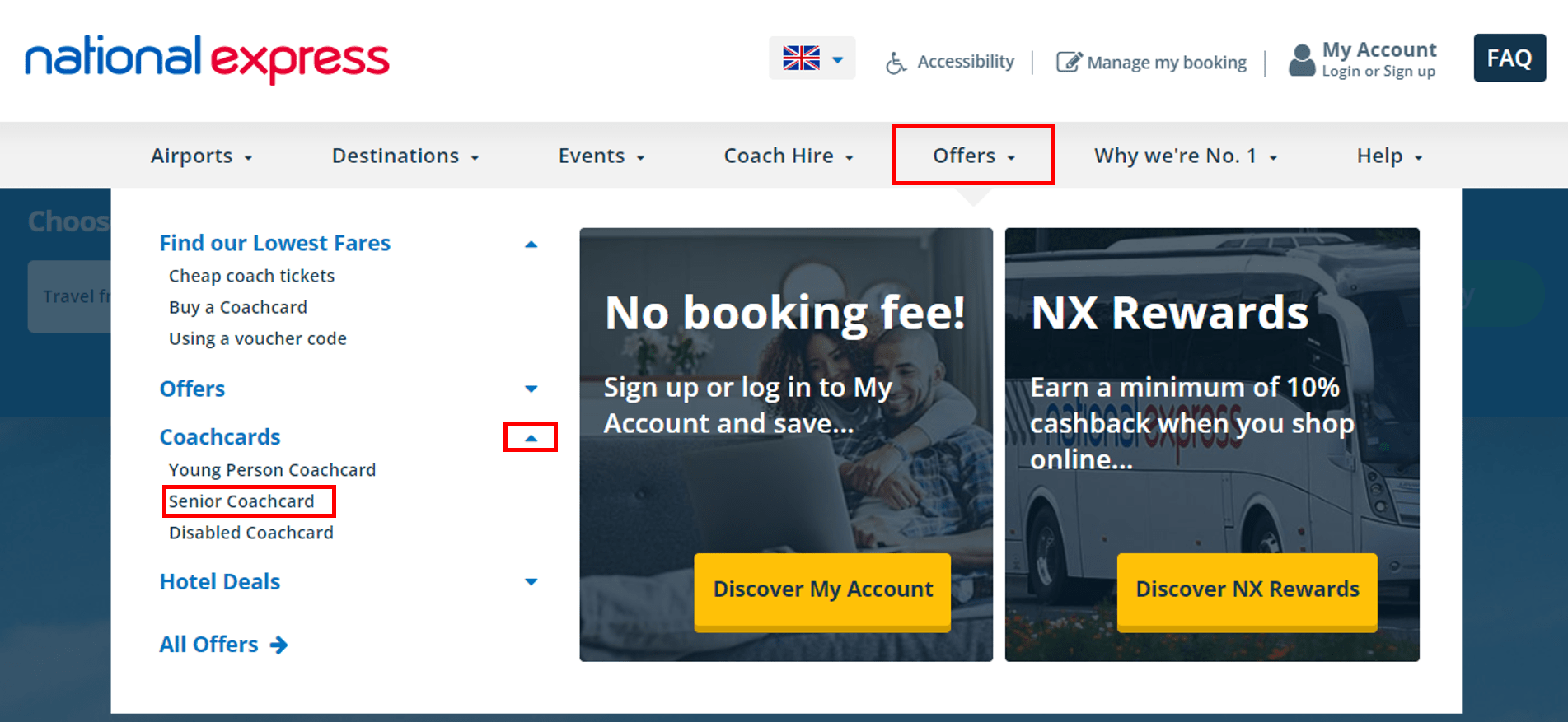 How do I purchase a Senior Coachcard online?