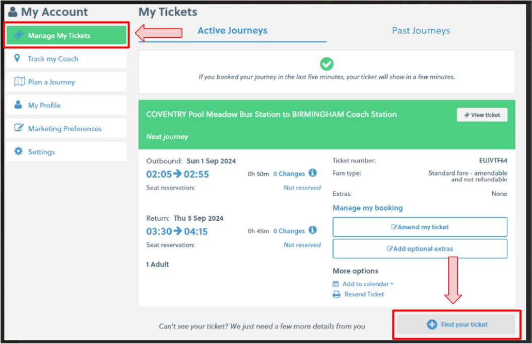 How can I link my ticket to My Account?